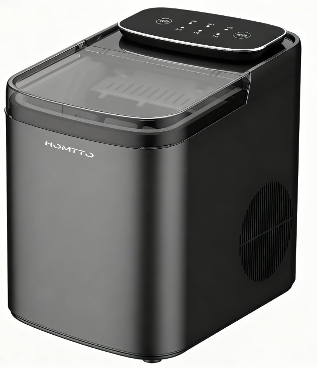 16kg/24Hr Bullet Ice Maker -6- 9 Ice Pieces in 6 -10 Mins,1.2L – HOMTTO